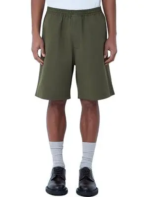 PRADA PRADA Elastic Waist Cotton Twill Shorts