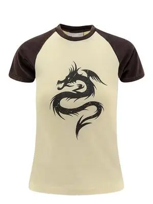 Coperni COPERNI Crew-Neck Cotton T-Shirt With Dragon Graphic Multicolor