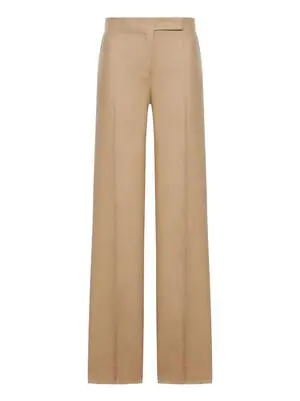 Max Mara Linen High-waisted Wide-leg Trousers - Multicolor