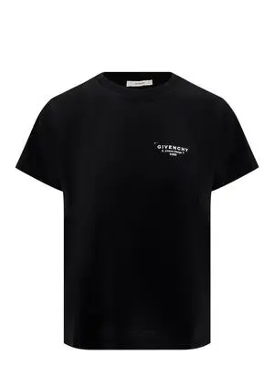 Givenchy Cotton T-shirt With Logo Print - Black