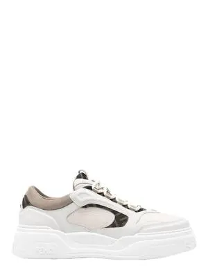 Fendi Low-top Sneakers With Ff Motif - White