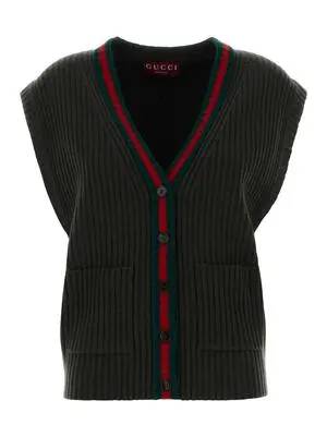 Gucci Ribbed Wool Vest - Green