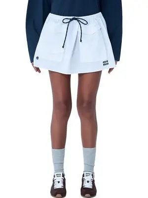 Miu Miu Drawstring Pocket Mini Skirt - White