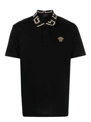 Versace Greca Polo Short Sleeve - Black