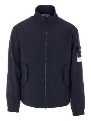 Stone Island Soft Shell-r Zip-up Jacket - Black