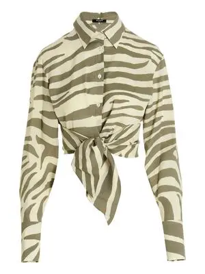 Balmain Zebra Print Viscose Blend Shirt - Multicolor