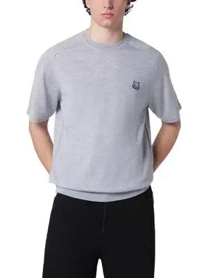 Maison Kitsuné Grey Melange Wool Sweater - Gray