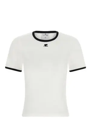 COURREGES Signature Contrast Trim T-shirt - Multicolor