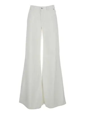 Blumarine White Five-pocket Flared Jeans - Multicolor