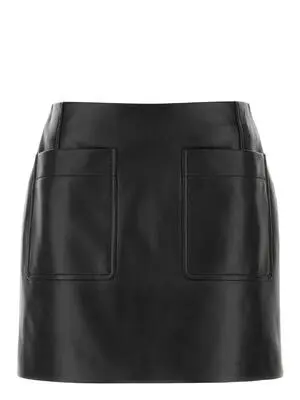 Bottega Veneta Lamb Leather Mini Skirt - Black
