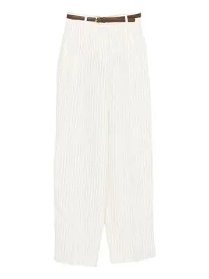Max Mara Striped Linen Trousers - Multicolor