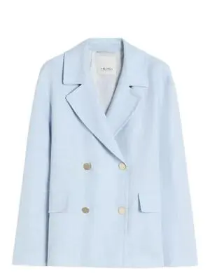 Max Mara Linen Double-breasted Jacket - Multicolor