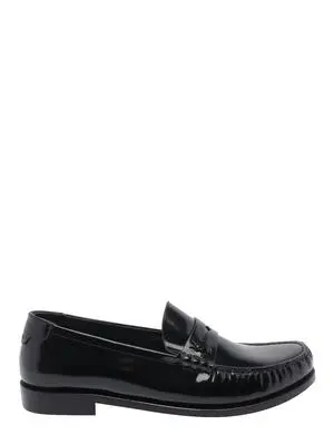 Saint Laurent Calf Leather Loafers - Black