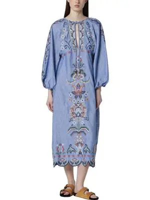 Farm Rio Embroidered Midi Dress - Multicolor