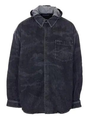 Balenciaga Denim Shirt Parka - Black