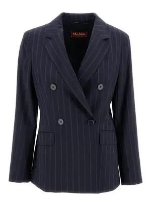 Max Mara Pinstripe Wool Blazer - Multicolor