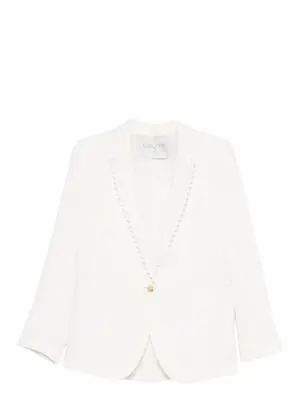 FORTE_FORTE Linen Single-breasted Jacket With Decorative Stitching - Multicolor