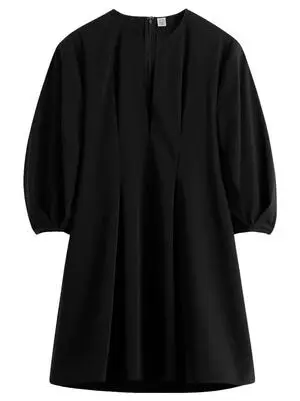 TOTEME Balloon Sleeve Cotton Dress - Multicolor