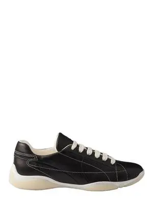 Prada Low-top Trainers With Contrast Stitching - Black