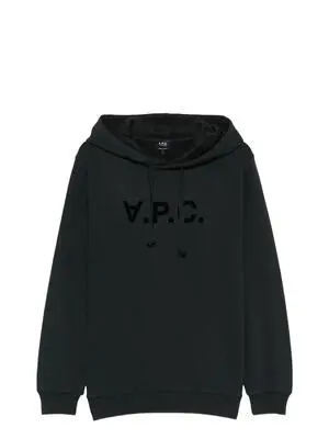 A.p.c. Cotton Logo Detail Hoodie - Black