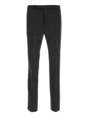 Gucci Melange Graphite Wool Trousers - Gray