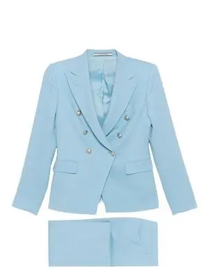 Tagliatore Linen Double-breasted Suit - Multicolor