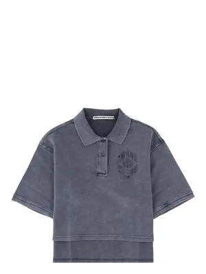 Alexander Wang ALEXANDER WANG Cropped Polo Shirt Blue