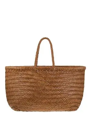 Dragon Diffusion Triple Jump Big Woven Leather Bag - Brown