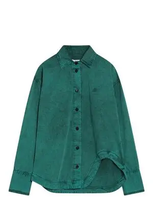 Attico THE ATTICO Cotton Shirt With Logo Embroidery Green