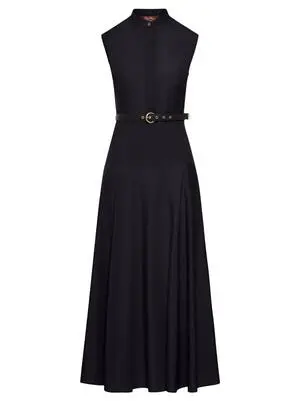 Max Mara Cotton Poplin Fit And Flare Dress - Black
