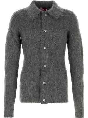 Gucci Grey Mohair Blend Cardigan - Gray