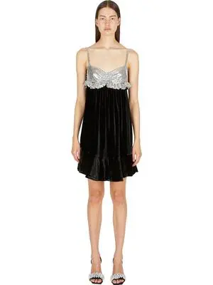 Rabanne Chainmail Panel Mini Dress - Black