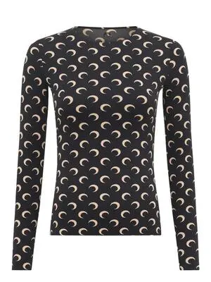 MARINE SERRE Moon Print Slim Fit Top - Black