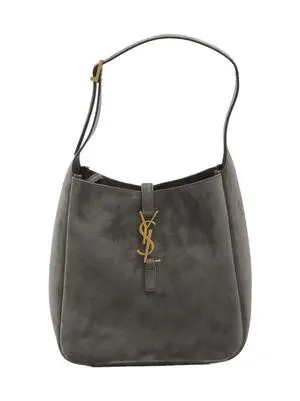 Saint Laurent Grey Suede Cassandre Shoulder Bag - Gray