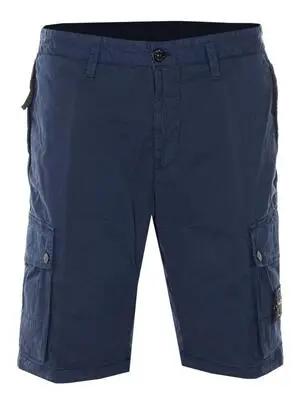 Stone Island Logo Appliqué Cargo Shorts - Blue