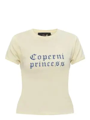 Coperni Logo Print Cotton T-shirt - Yellow