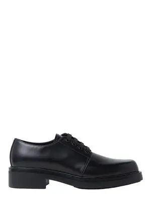 Prada Brushed Leather Derby Shoes - Black
