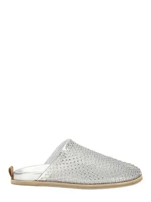 FORTE_FORTE Mesh Mules With Rhinestones - Silver