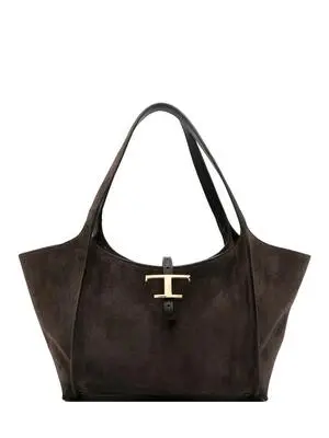 TOD'S Calf Leather Tote Bag With Gold-tone Hardware - Brown