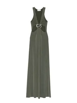 Coperni V-neck Cutout Maxi Dress - Green