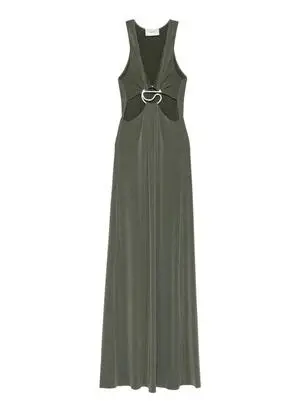 Coperni V-neck Cutout Maxi Dress - Green