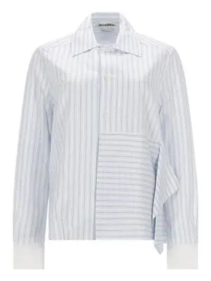JW Anderson Asymmetrical Striped Shirt With Draping - Multicolor
