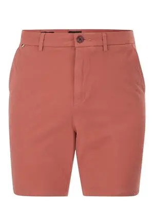 BOSS Stretch Cotton Chino Shorts In Modern Regular Fit - Red