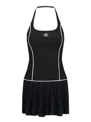 Amiri Ribbed Knit Contrasting Trim Mini Dress - Black
