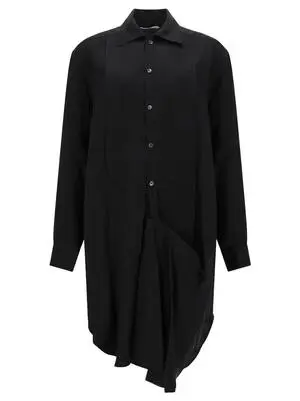 JW Anderson Tuxedo Drape Midi Dress - Black