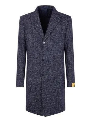 Tagliatore Classic Wool Blend Coat - Blue