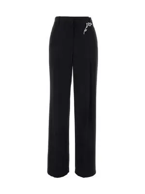 Prada Gabardine Pants With Embellishment - Black