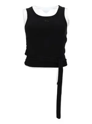 DIESEL® Crop Top With Lace-up Detail - Black