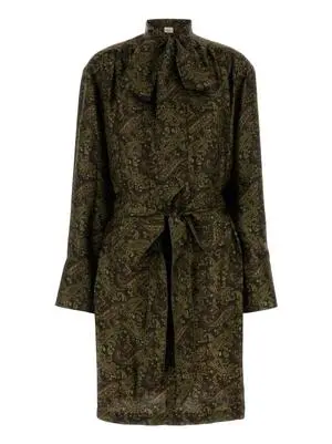 Saint Laurent Printed Silk Dress - Multicolor