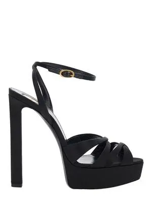 Saint Laurent Chandelle 110 High Heel Platform Sandals - Multicolor